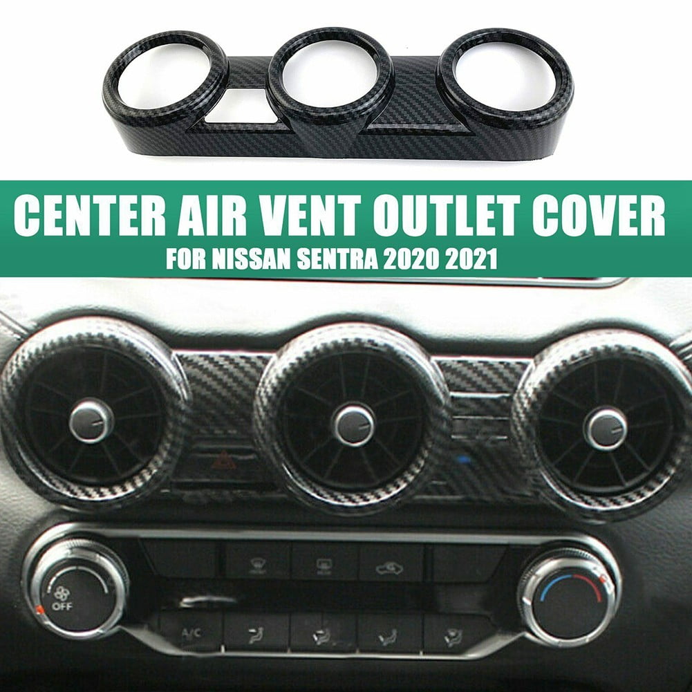 Carbon Fibe Style Center Air Vent Outlet Cover Trim for Nissan Sentra ...