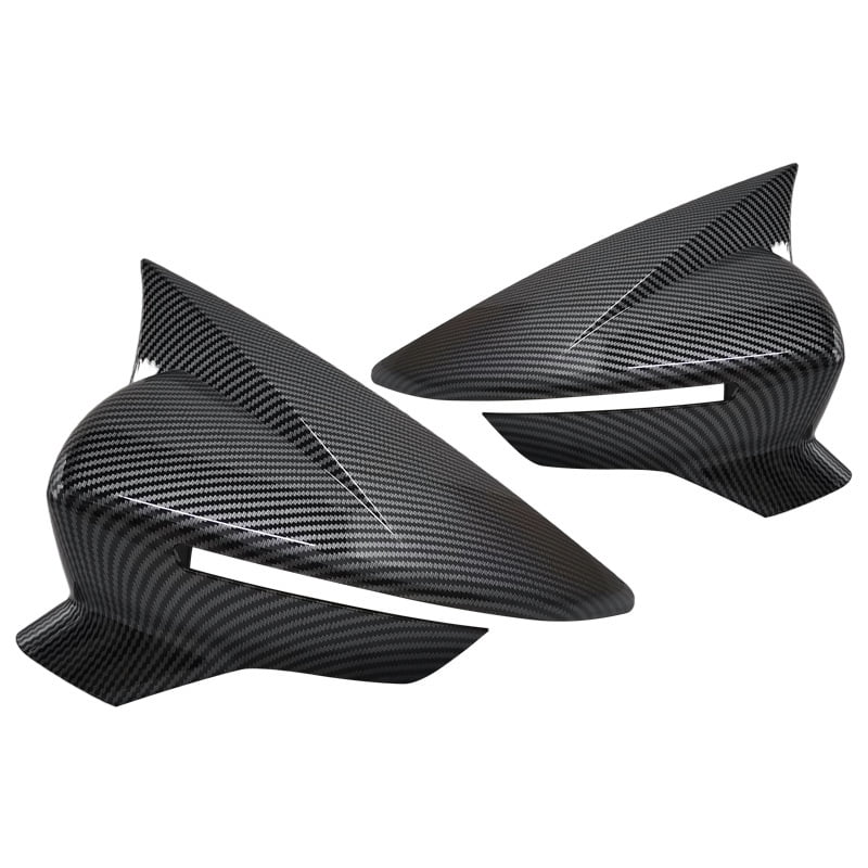 Carbon Fiber-2pcs Car Side Door Rear View Mirror Cover Cap Add on For ...