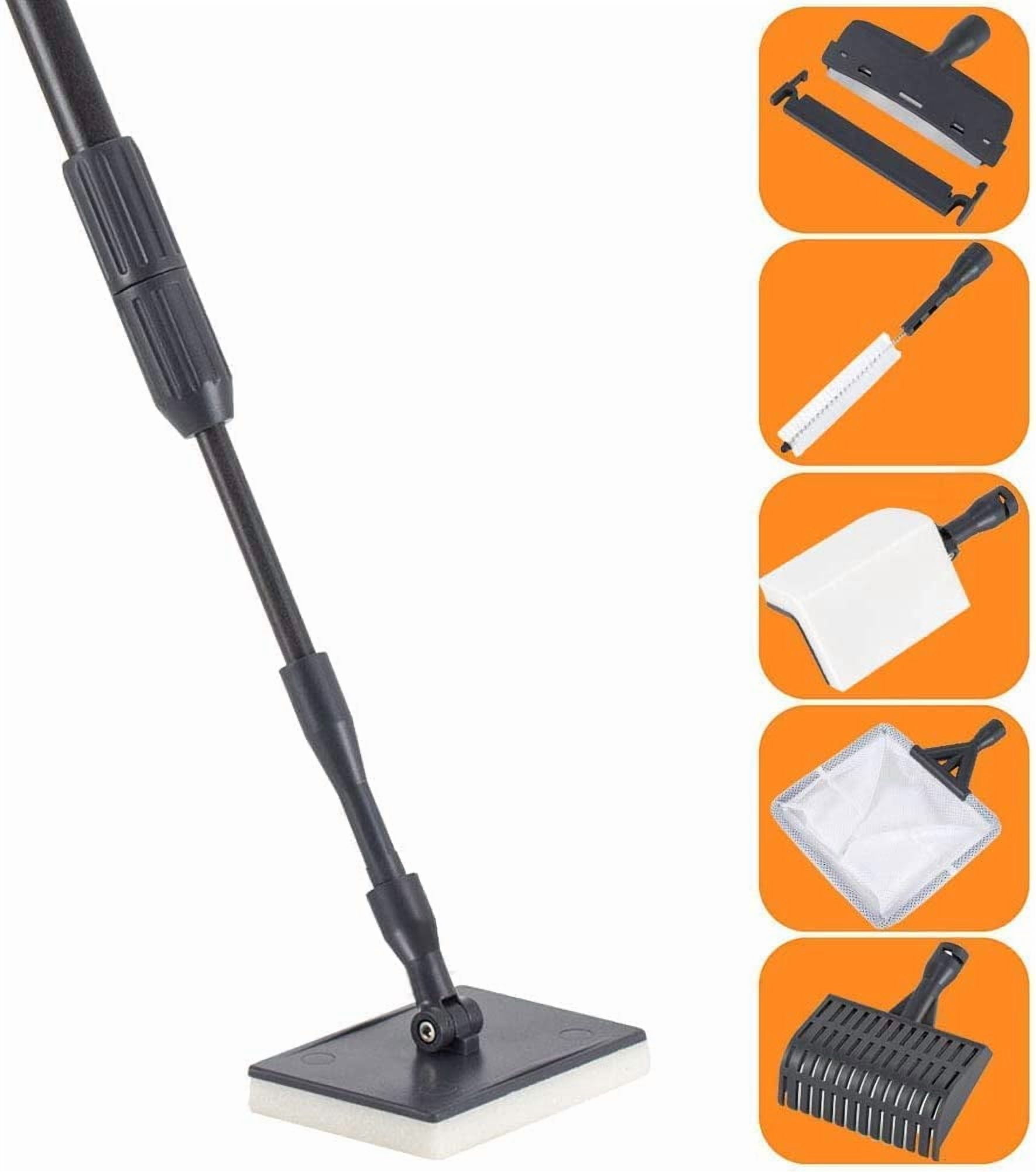 Carbon Fiber 6 in 1 Aquarium Cleaning Tool Kit Al-gae Scraper Scrubber ...