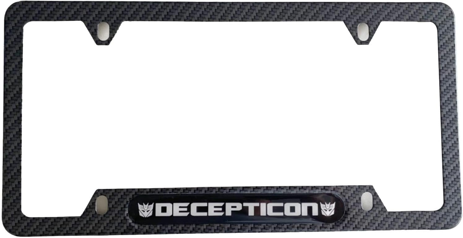 Carbon Fiber Auto License Plate Frame Cover Holder Decepticon Robot ...