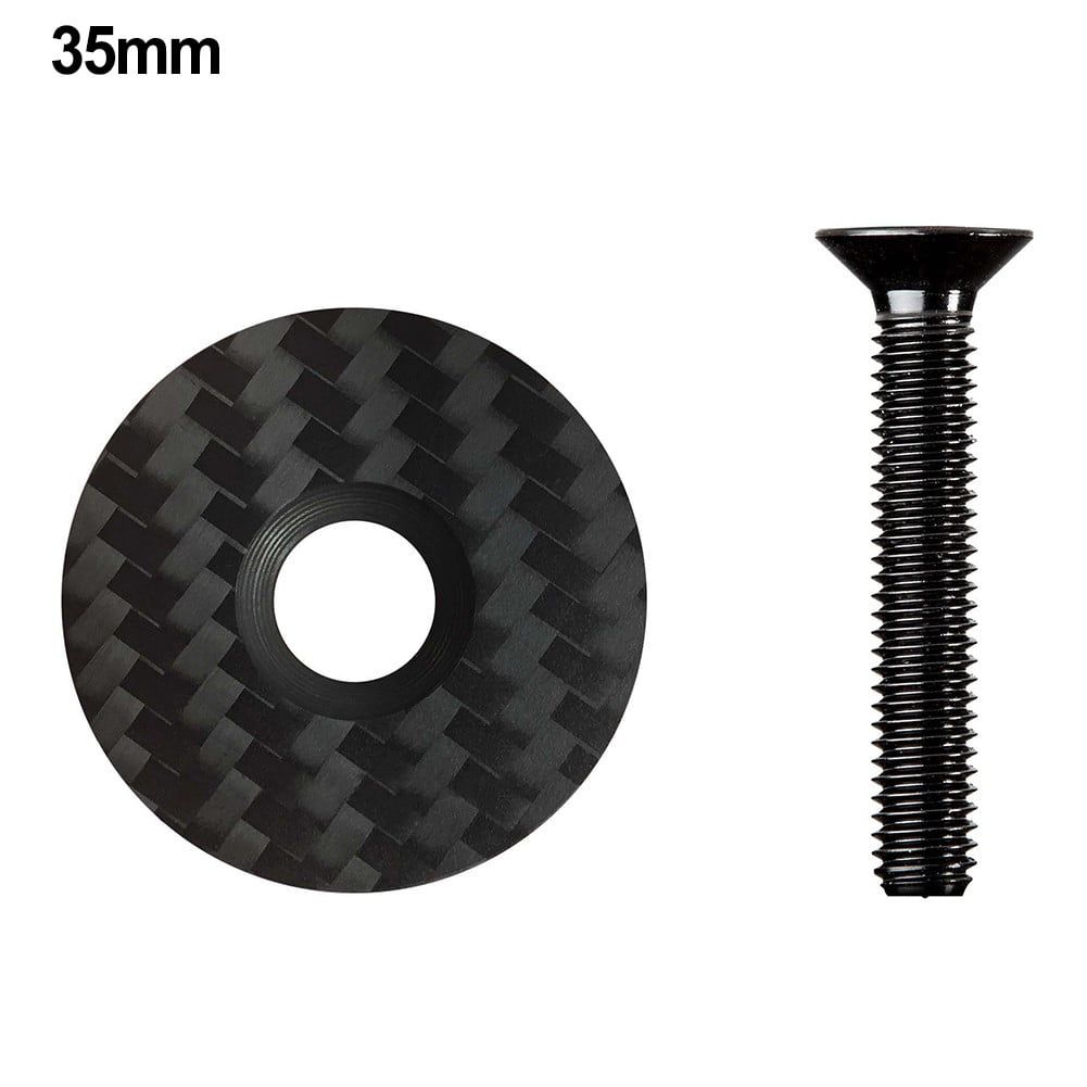 Carbon Fiber Bike Headset Stem Cap Cover With Bolt 28.6/31.8/35mm ...