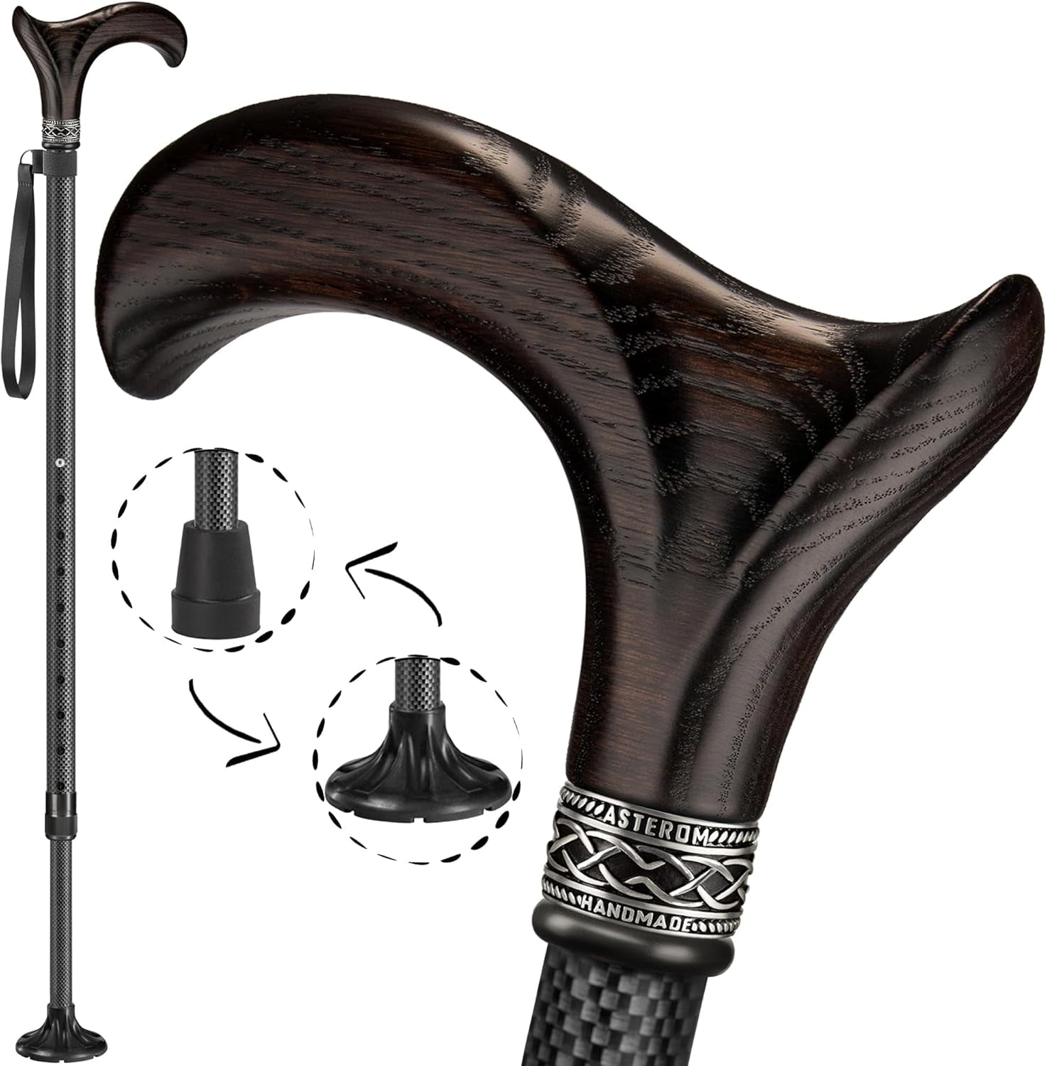 Carbon Fiber Cane - Lightweight, Ergonomic, Adjustable - Walking Canes ...