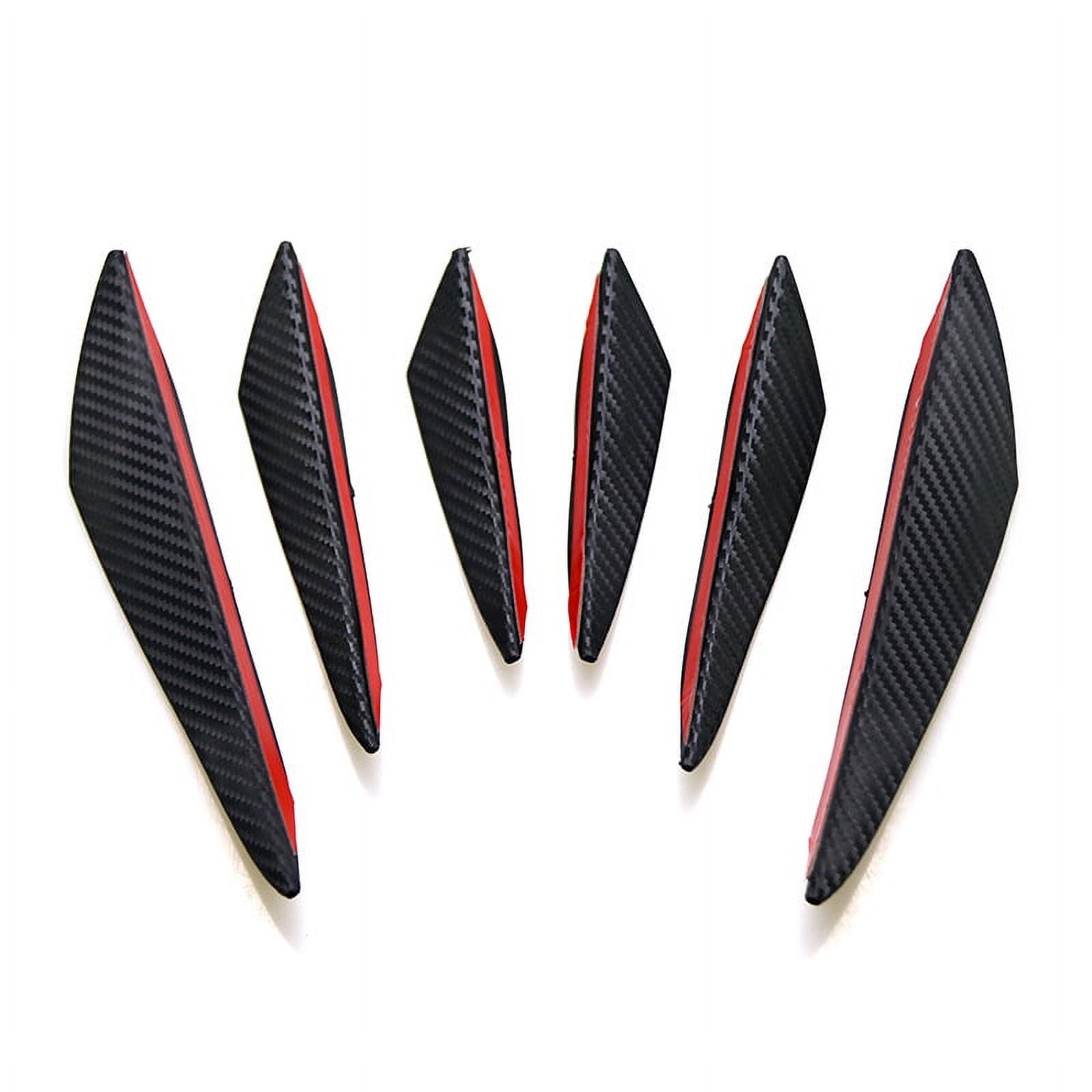 6pcs Carbon Fiber Car Front Bumper Decoration Diffuser Shunt Spoiler ...