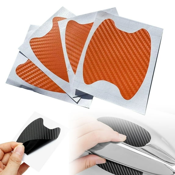 Carbon Fiber Car Door Handle Protector Sticker, 3D Carbon Fiber Handle ...