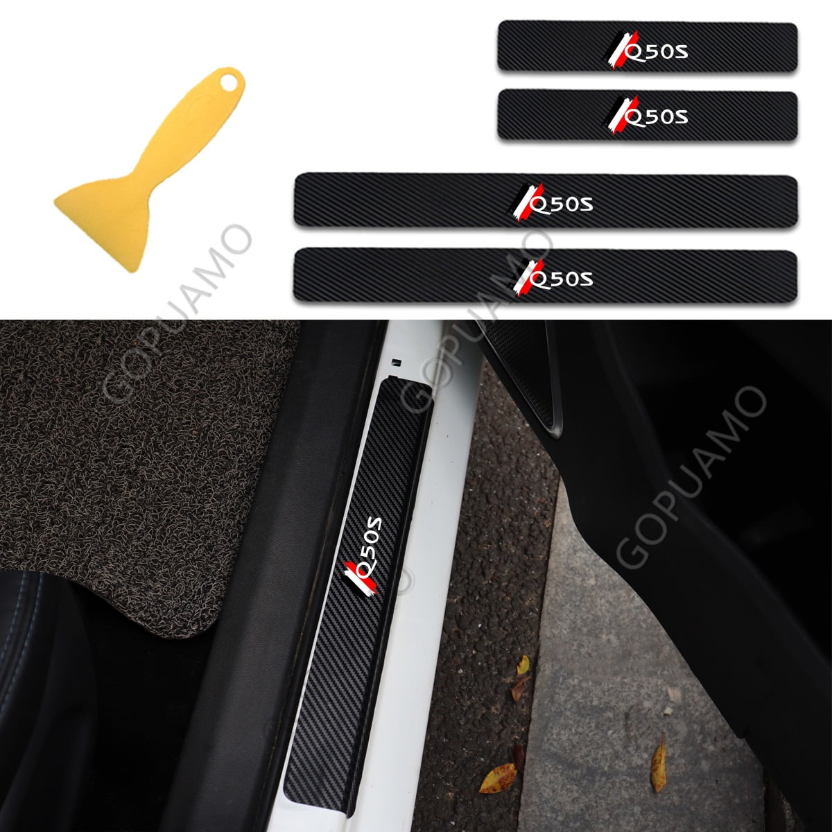 Carbon Fiber Car Door Pedal Strips For Infiniti Q50S Auto Door Sill ...