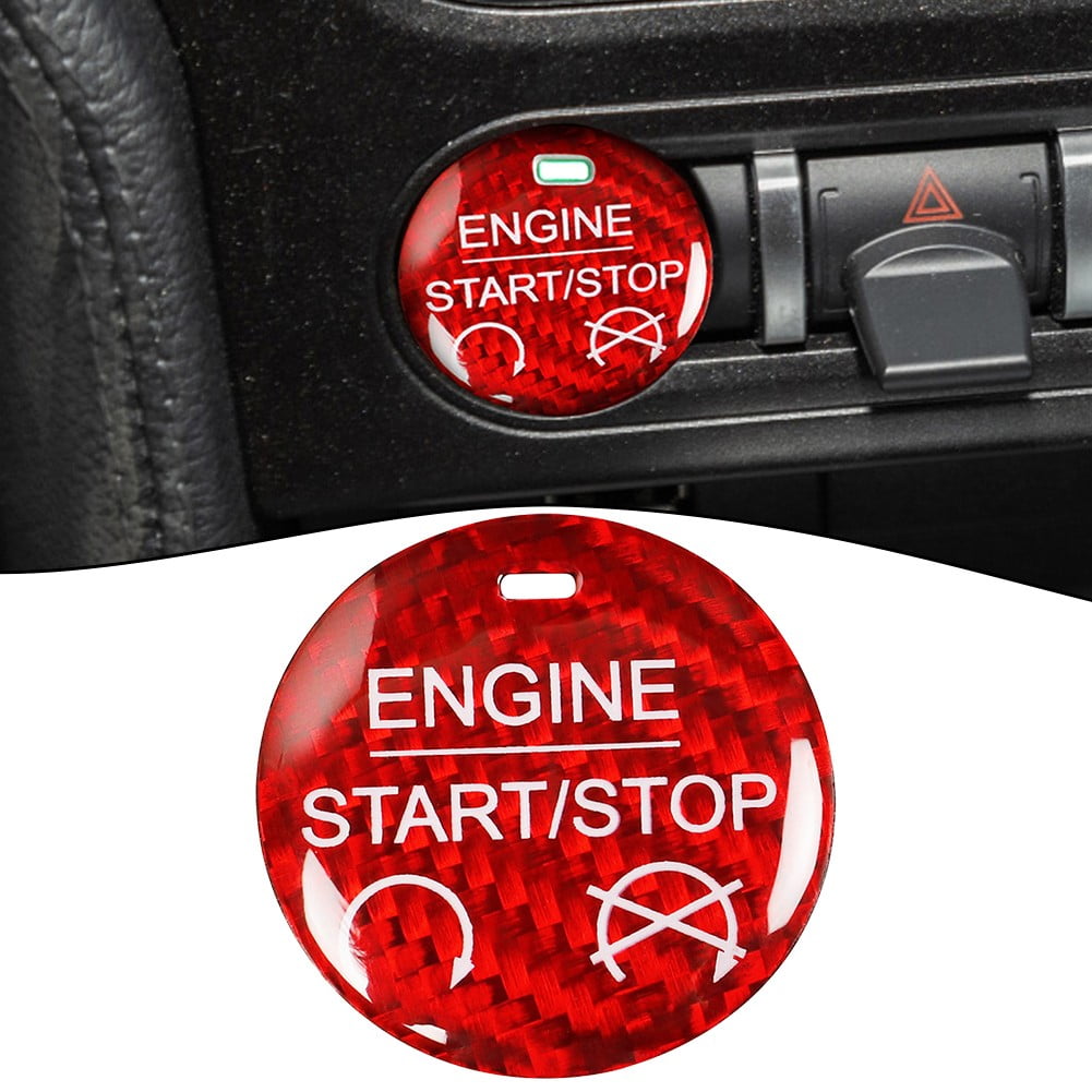 Carbon Fiber Car Engine Start Stop Button Sticker For for 2015-2022 ...