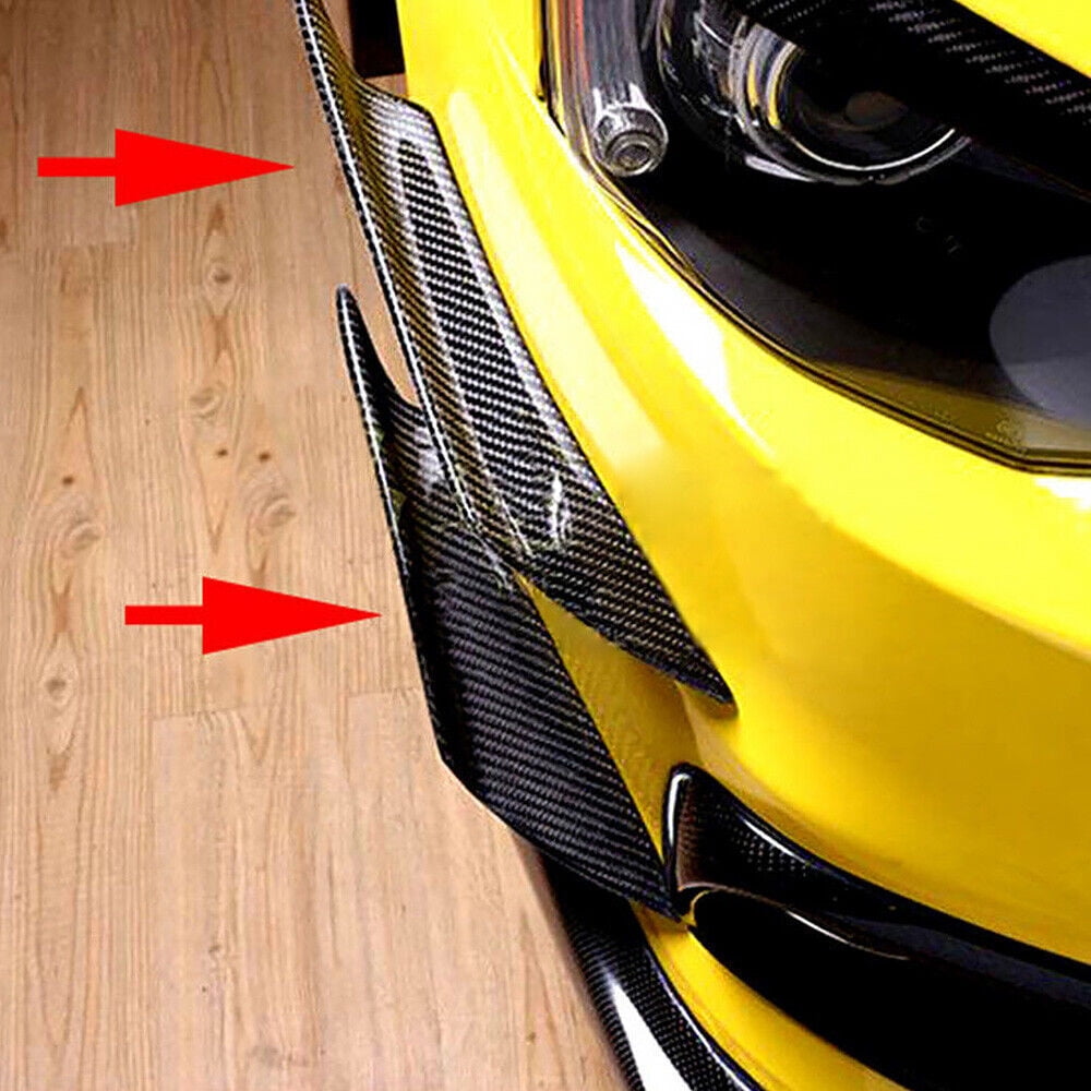 Carbon Fiber Car Front Bumper Fin Canard Splitter Diffuser Valence ...