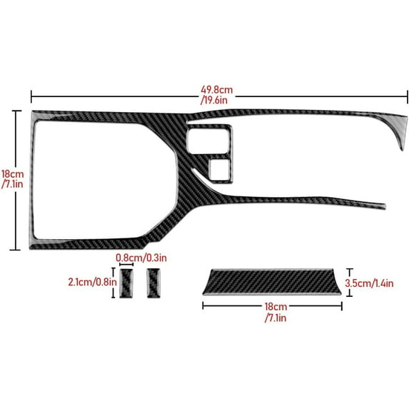 Carbon Fiber Car Gear Shift Panel Cover Center Console External Frame ...