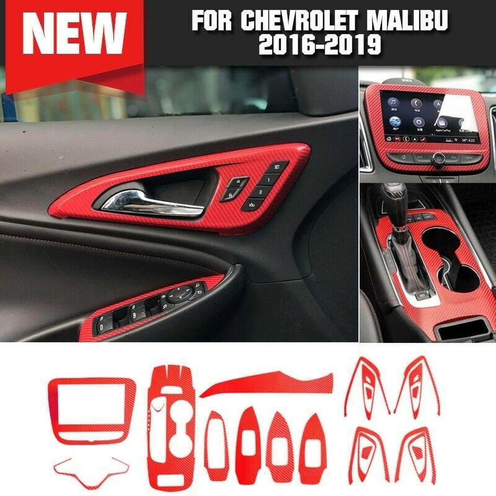 Carbon Fiber Car Interior Decor Red Trim Sticker for Chevrolet Malibu ...