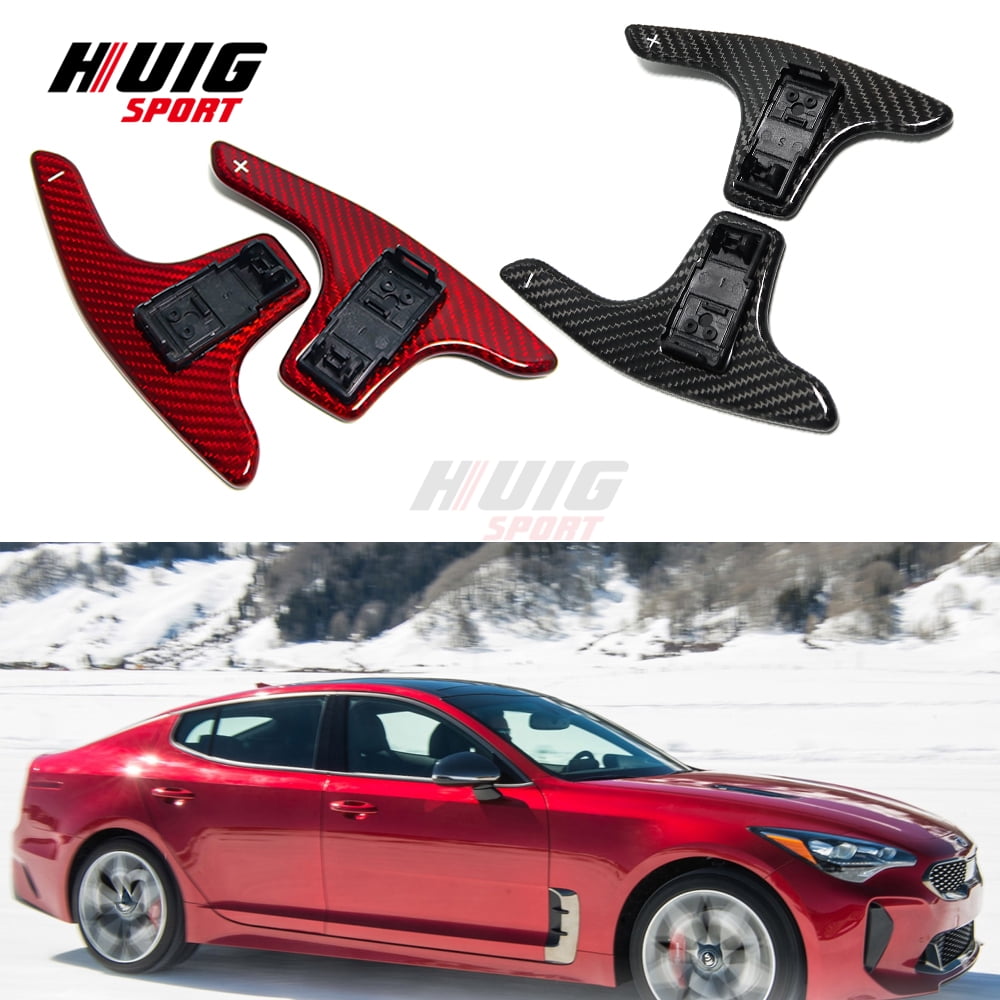 Carbon Fiber Car Interior Steering Wheel Shift Paddle Shifter Extended For KIA Stinger GTS GT ...