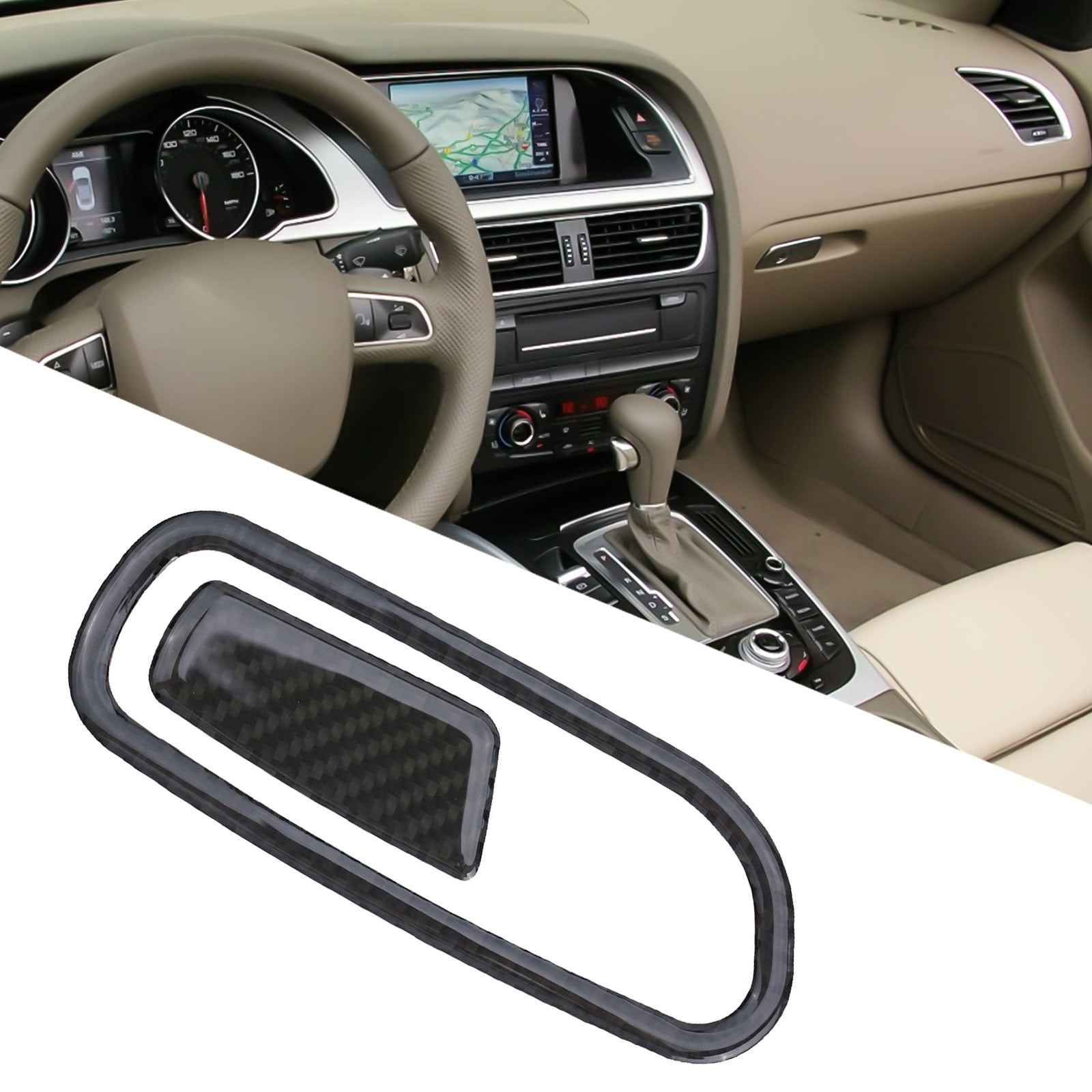 Carbon Fiber Car Passenger Storage Box Handle Panel Trim Sticker For A4 ...