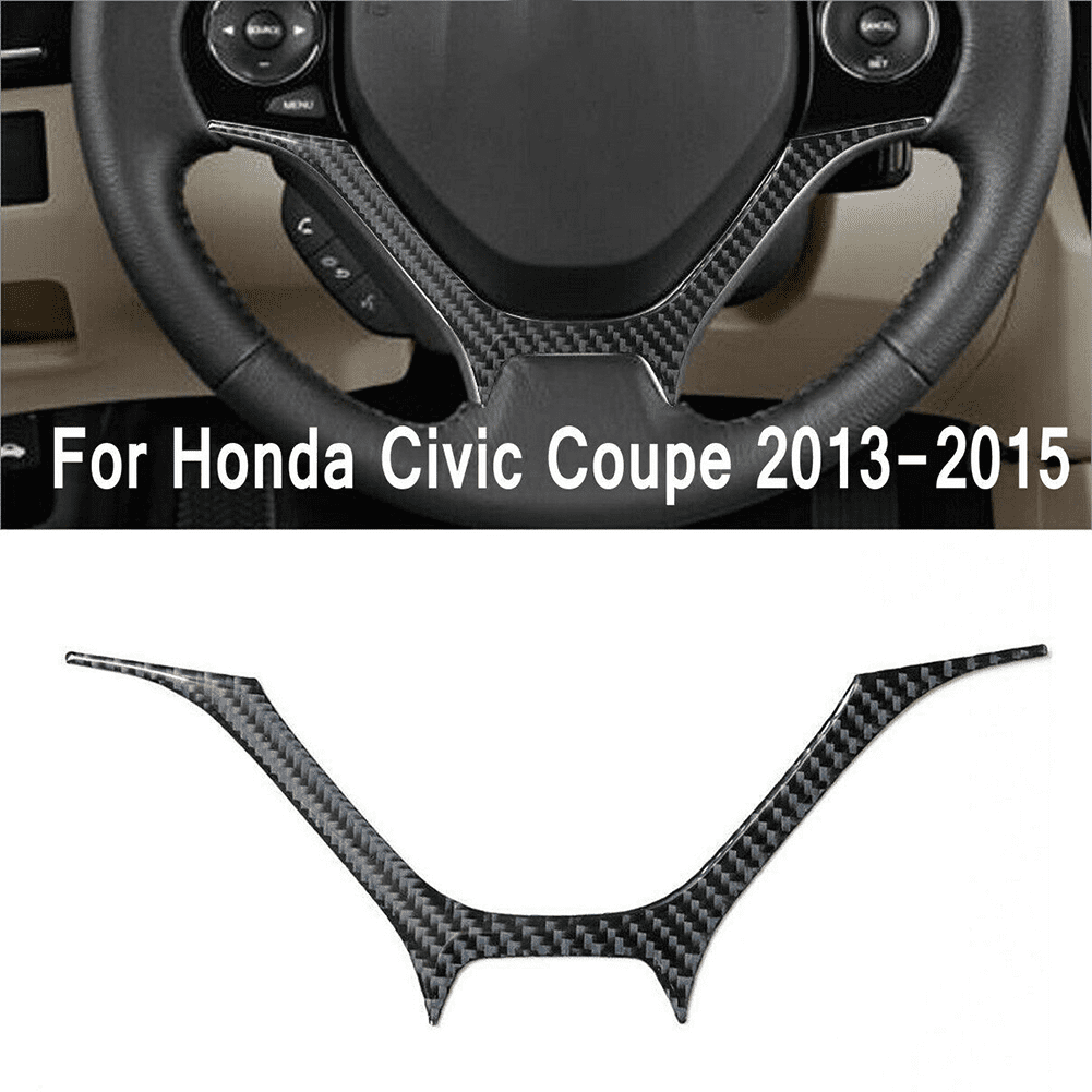 Carbon Fiber Car Steering Wheel Panel Cover Trim For Honda Civic Coupe ...