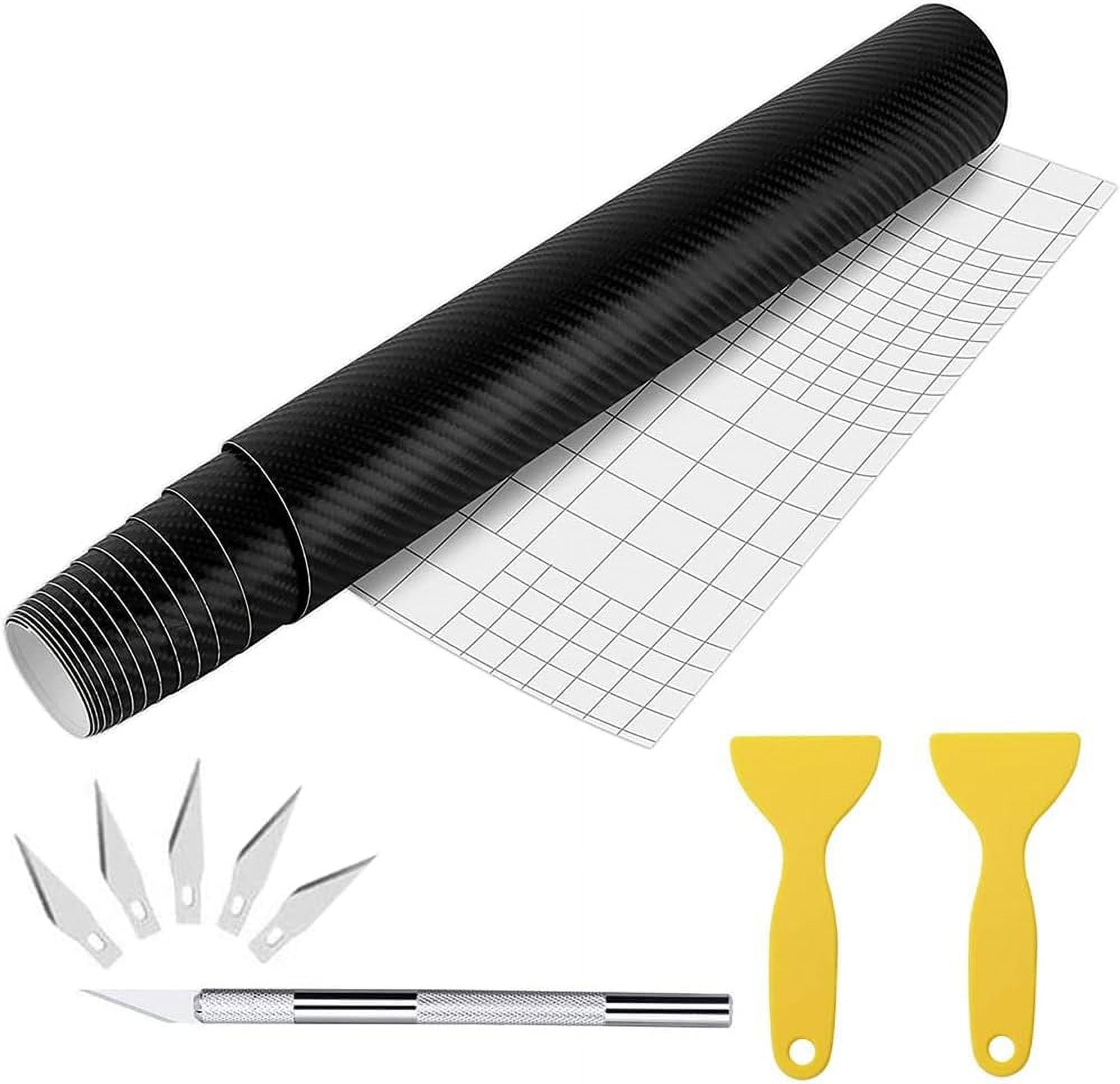 Carbon Fiber Car Sticker With Plastic Scrapers, 300 X 30 Cm Adhesive ...