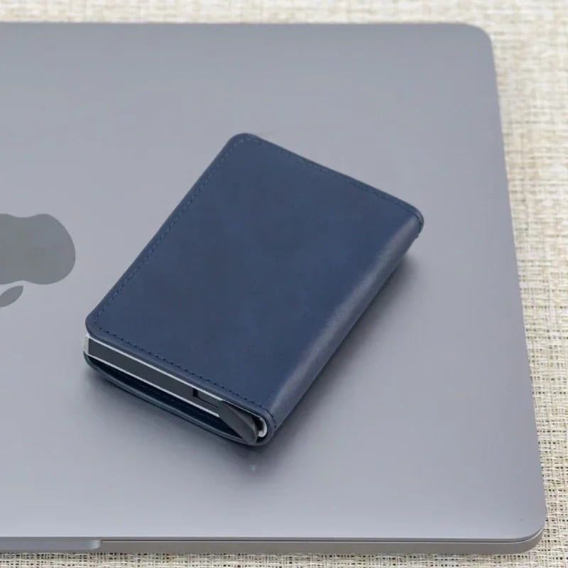 Carbon Fiber Card Holder Wallets for Men RFID Portable Trifold PU Slim ...