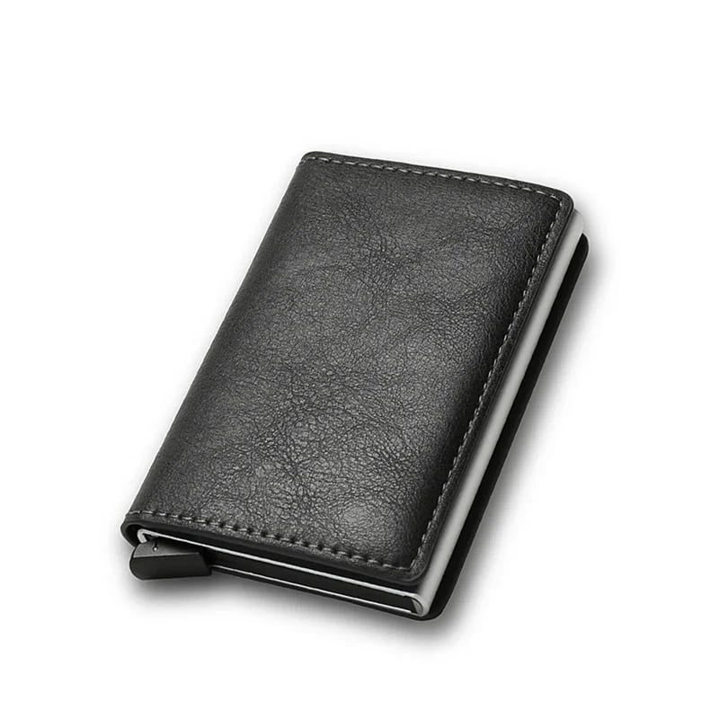 Carbon Fiber Card Holder Wallets for Men RFID Portable Trifold PU Slim ...
