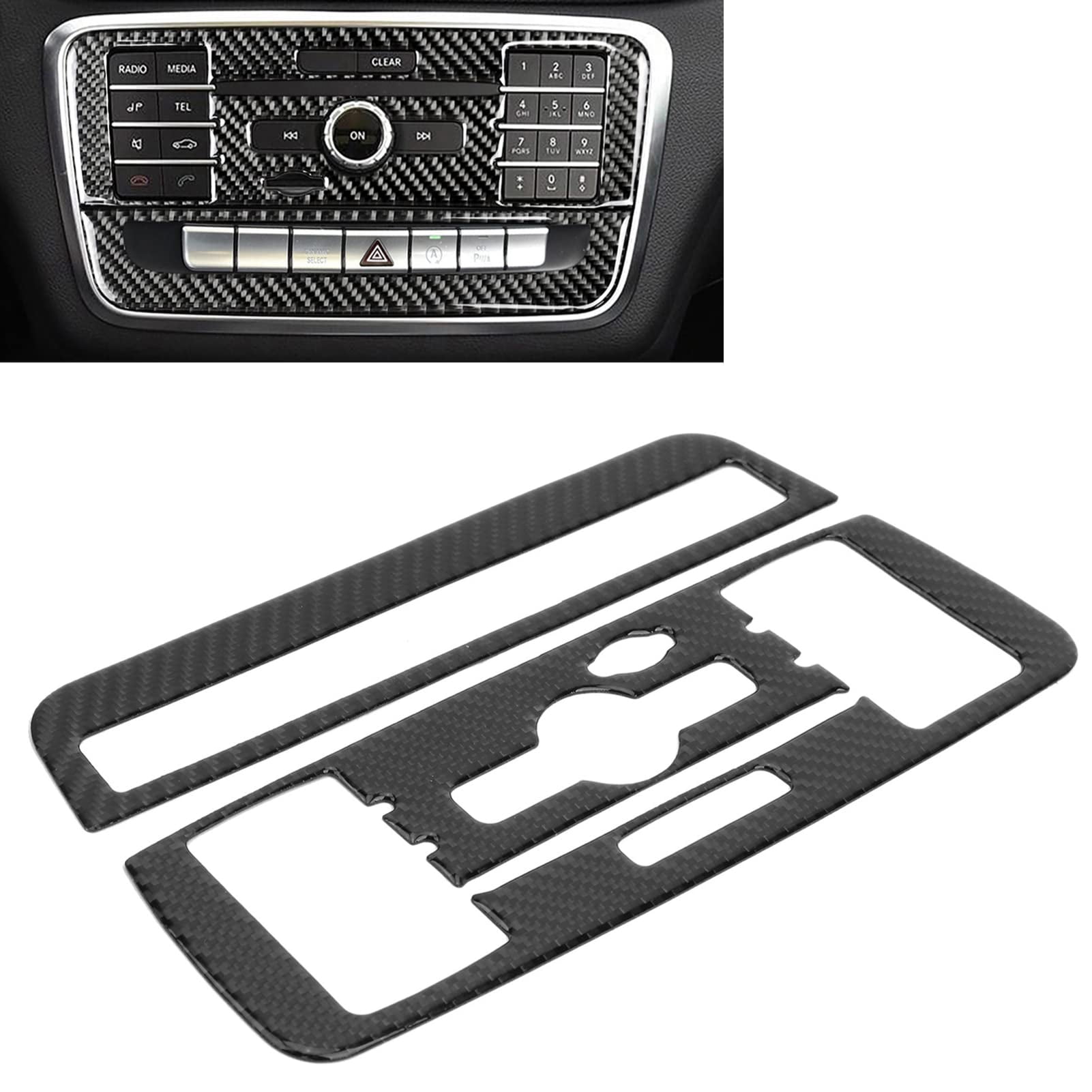 Carbon Fiber Center Console CD Air Conditioning Control Panel Trim ...