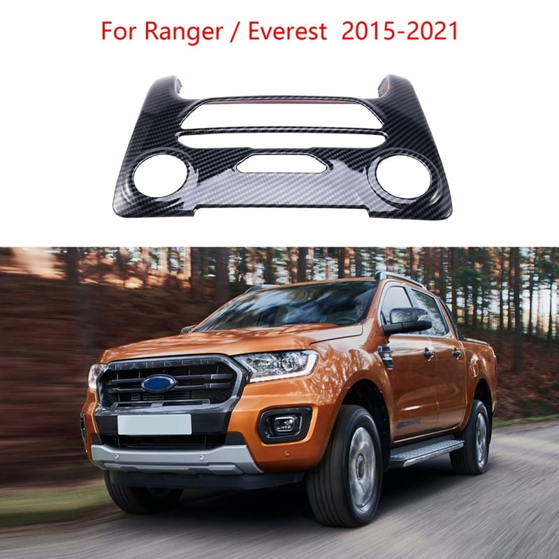 Carbon Fiber Center Console Panel Button Frame Cover Trim for Ford ...