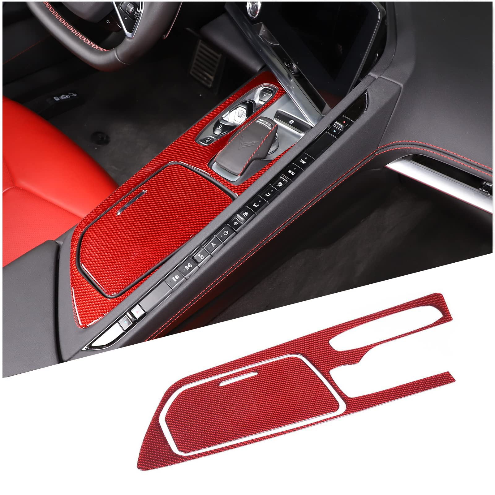 Carbon Fiber Center Console Panel Trim Sticker Compatible with ...