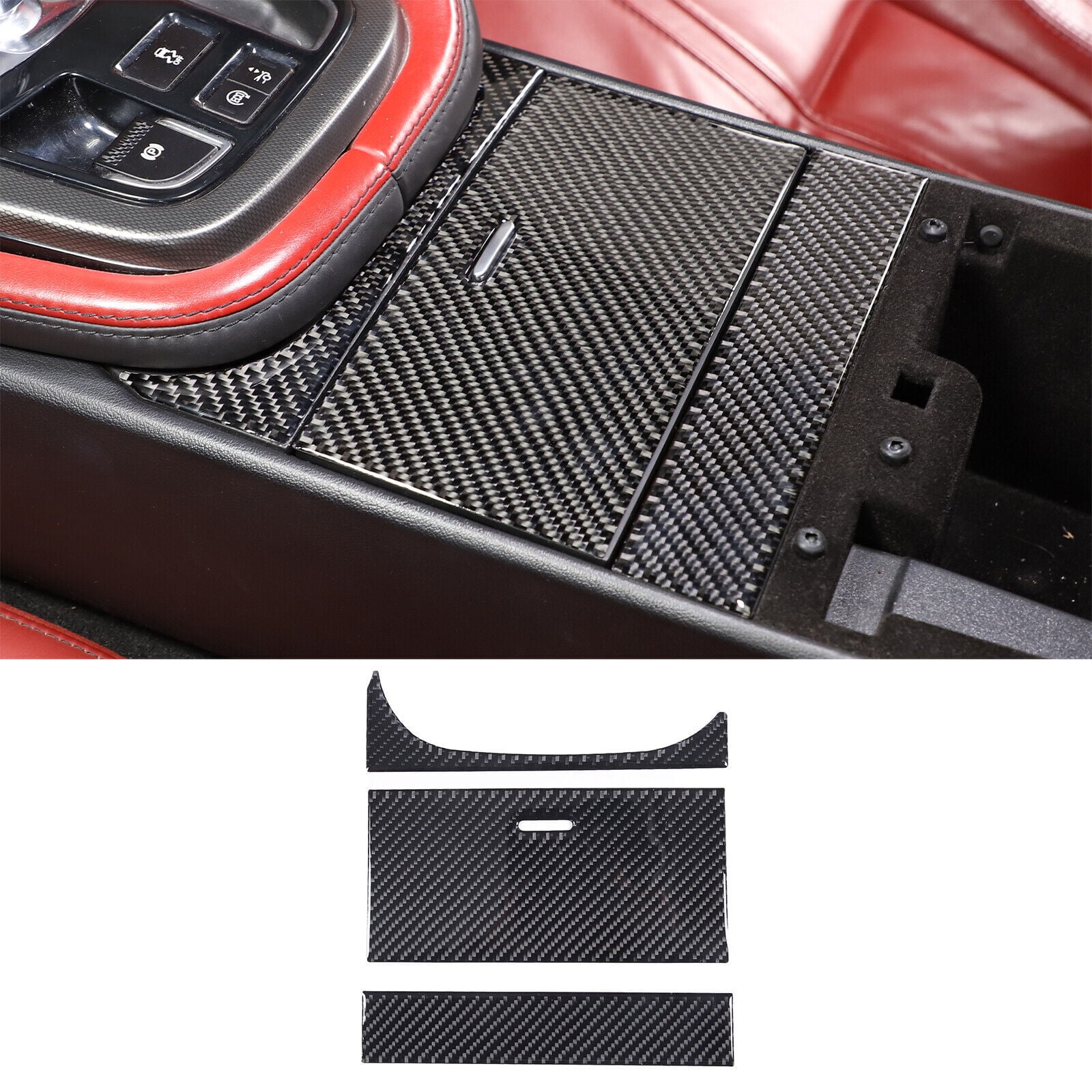 Carbon Fiber Center Console Storage Box Decoration Panel For Jaguar F ...