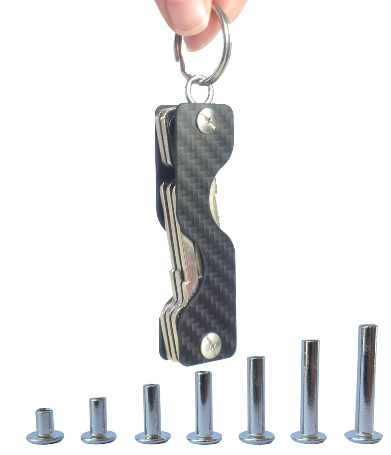 Carbon Fiber Compact Key Holder,Pocket key Chain Organizer(4-14 Keys ...