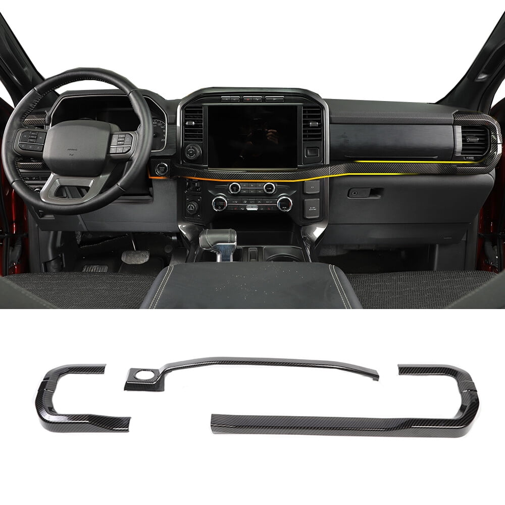 Carbon Fiber Dashboard Center Console Dash Strip Trim For Ford F150 21 ...