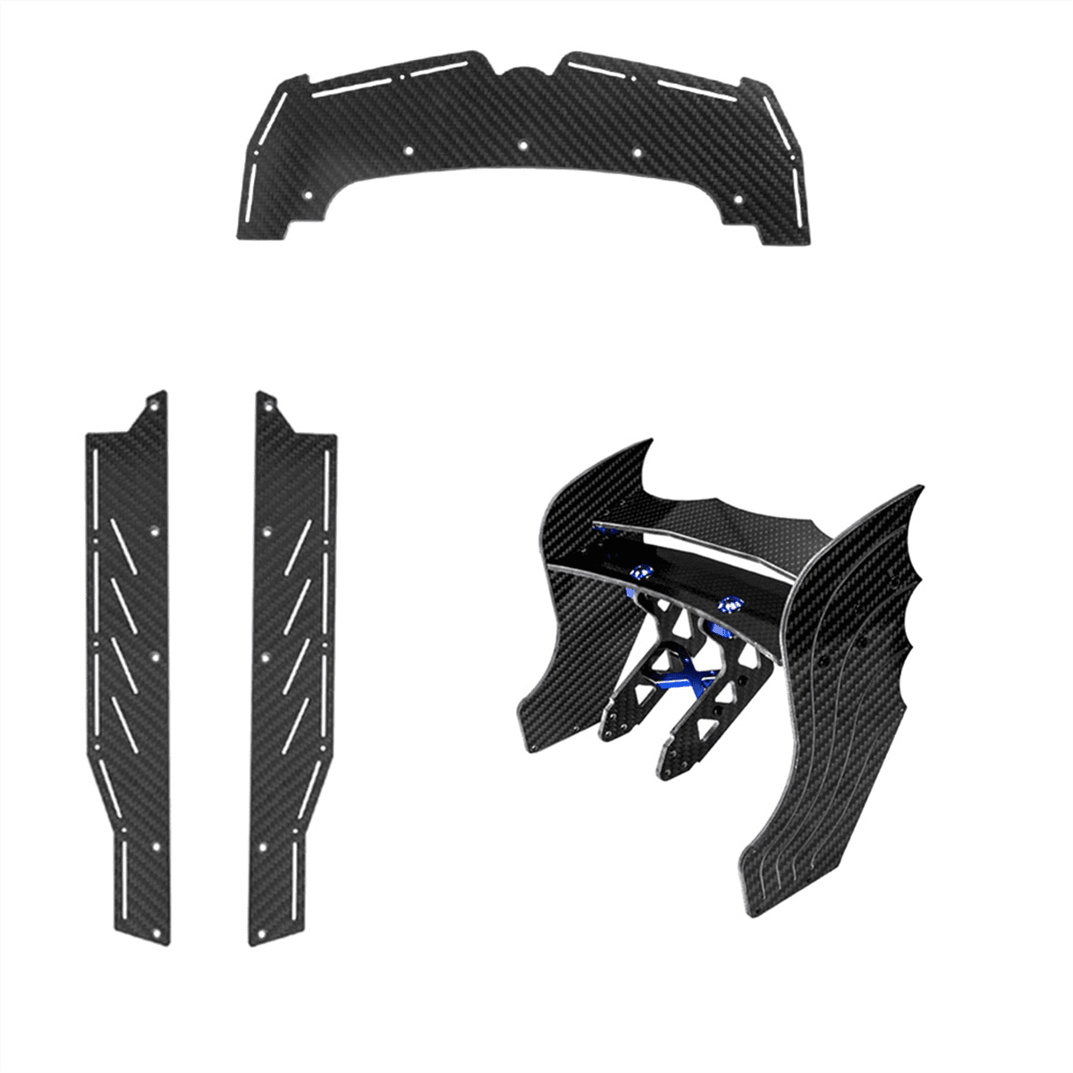 Carbon Fiber Diffuser Supports Rear Wing Skid Plates Front Bumper ...
