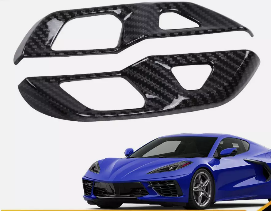 Carbon Fiber Door Lock Switch Button Cover Fit For 2020-2023 Chevy C8 ...