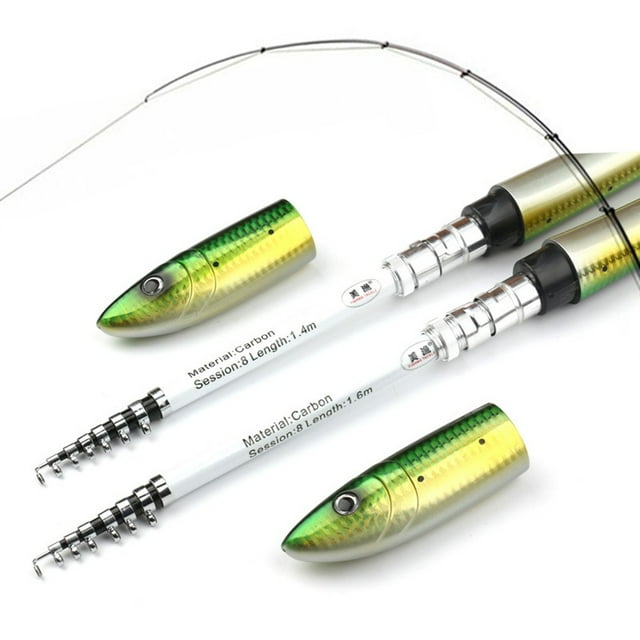 Carbon Fiber Fishing Rod Fish Shape Telescopic Rod with Spinning-Reel ...
