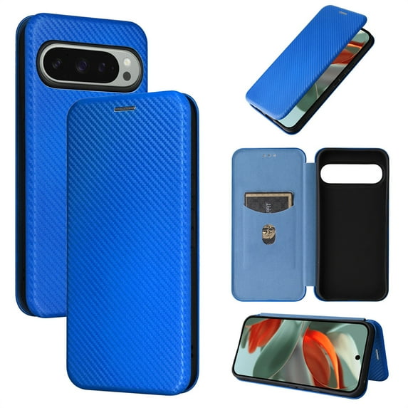 Carbon Fiber Flip Phone Case For Google Pixel 10 Pro XL 9 Pro 9A 8A 8 7A 7 6A 6 Card Slot ...