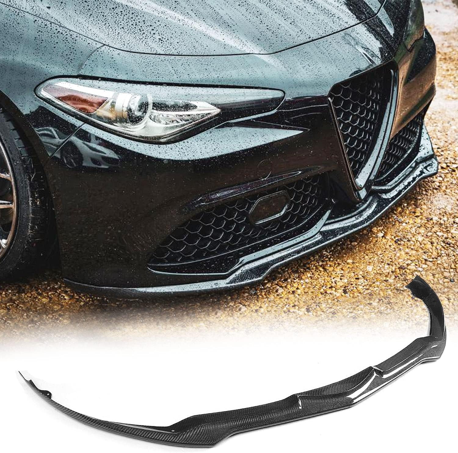 Carbon Fiber Front Bumper Lip Fits for Alfa Romeo Giulia Sport Sedan ...