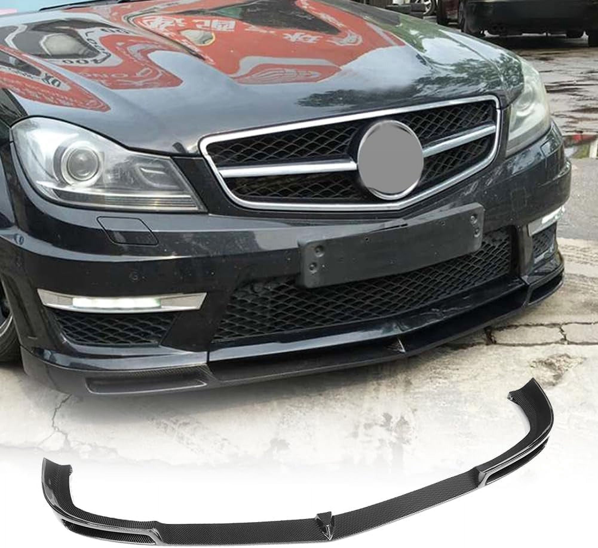 Carbon Fiber Front Bumper Lip for Mercedes Benz W204 C63 AMG 2012-2014 ...