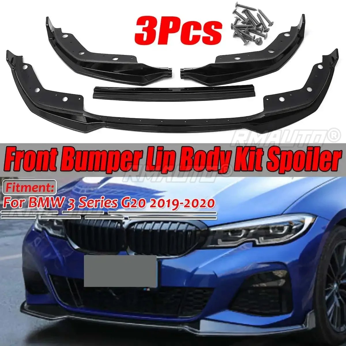 Carbon Fiber G20 Front Lip MP Style Front Bumper Splitter Diffuser ...