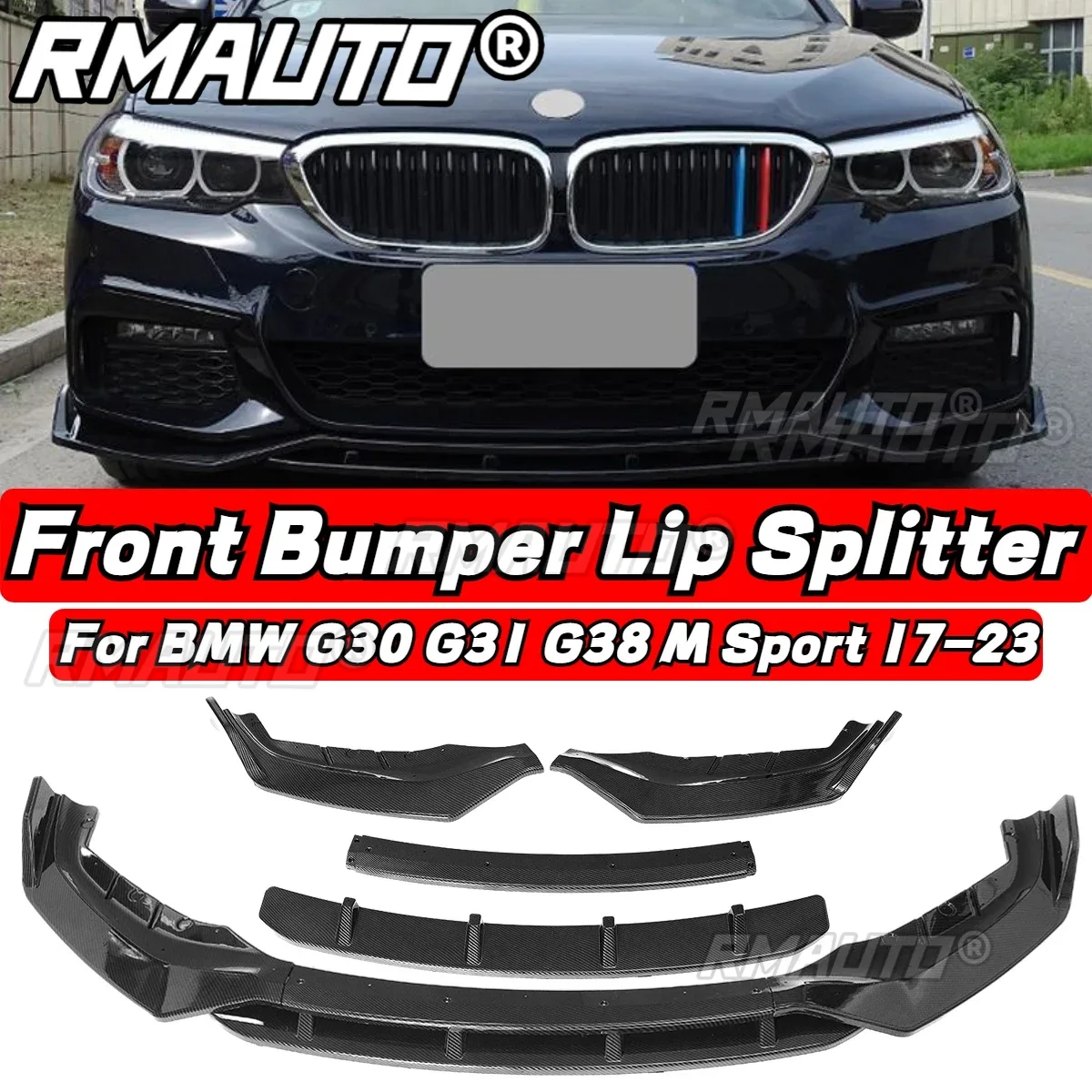 Carbon Fiber G30 Front Lip Front Bumper Splitter Lip Spoiler Diffuser ...