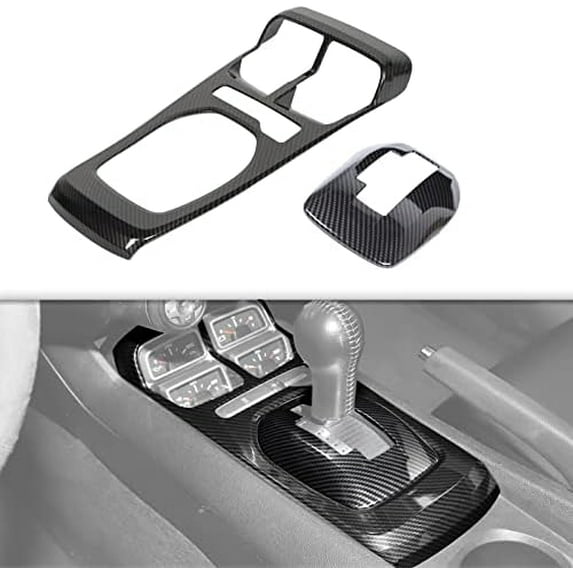 Carbon Fiber Gear Shift Panel Cover Trim Kit, 2Pcs Interior Trim ...