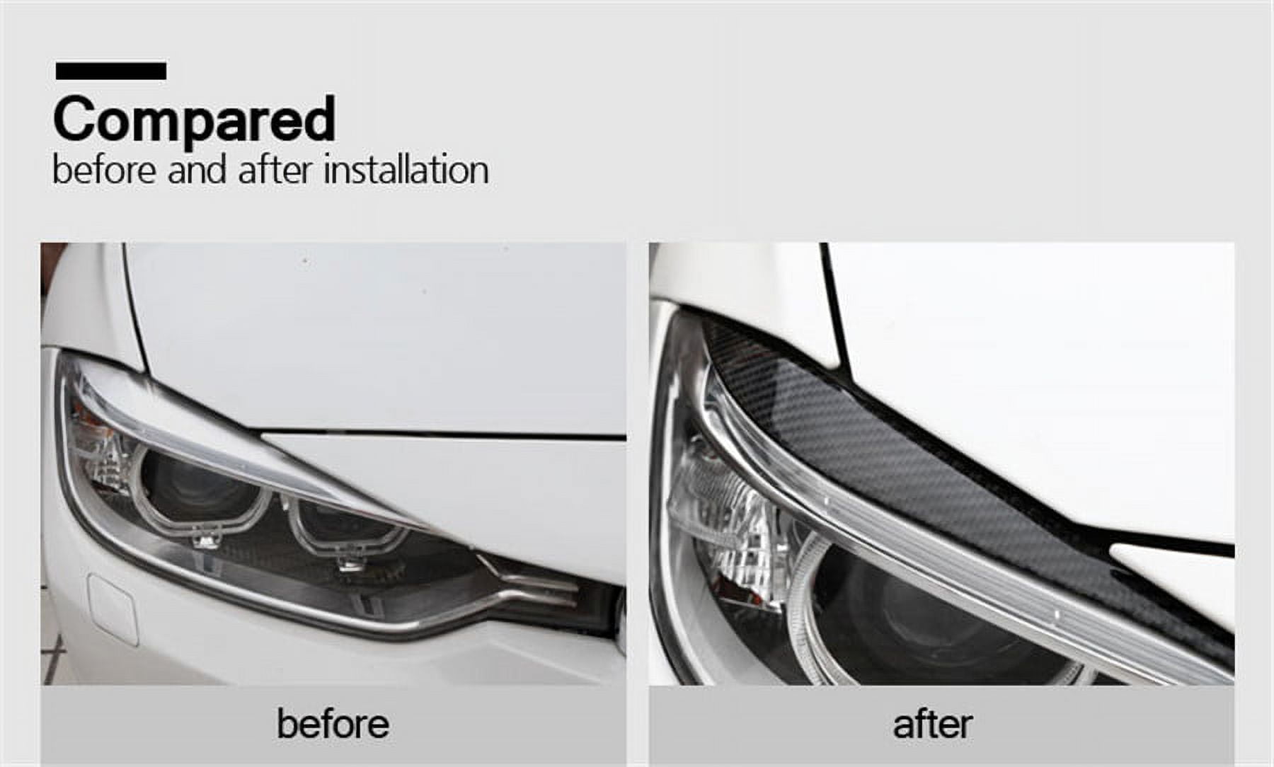 Carbon Fiber Headlights Eyebrows Eyelids for F30 320i 325i 316i Front ...