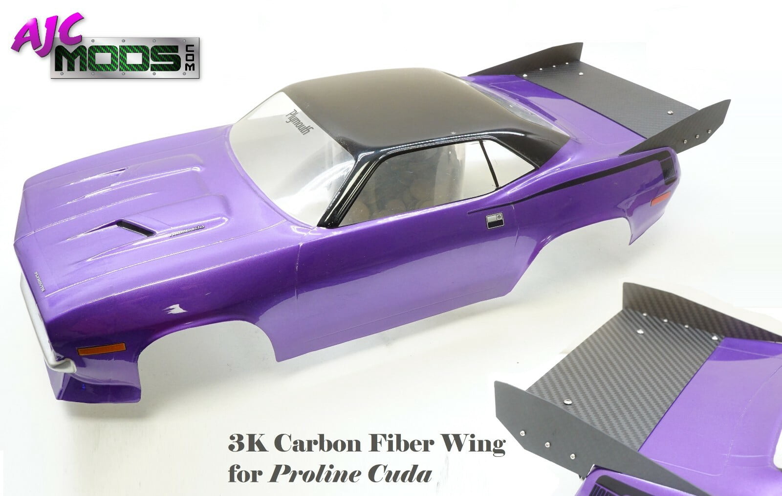 Carbon Fiber High Downforce Rear Wing Proline 1972 Plymouth Barracuda ...