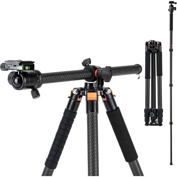 Carbon Fiber Horizontal Tripod, 75 Inch Camera Tripod with 360 Ball ...