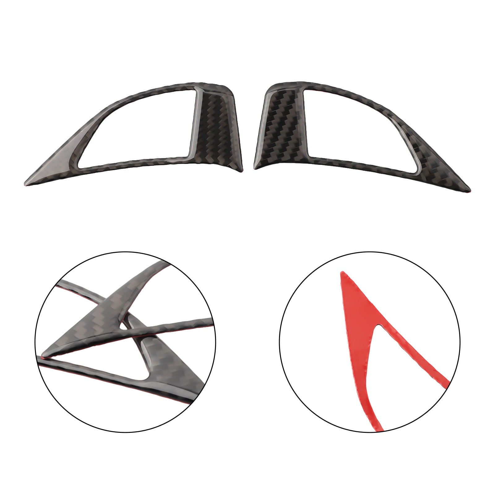 Carbon Fiber Interior Steering Wheel Button Cover Trim For Fiat 500 ...
