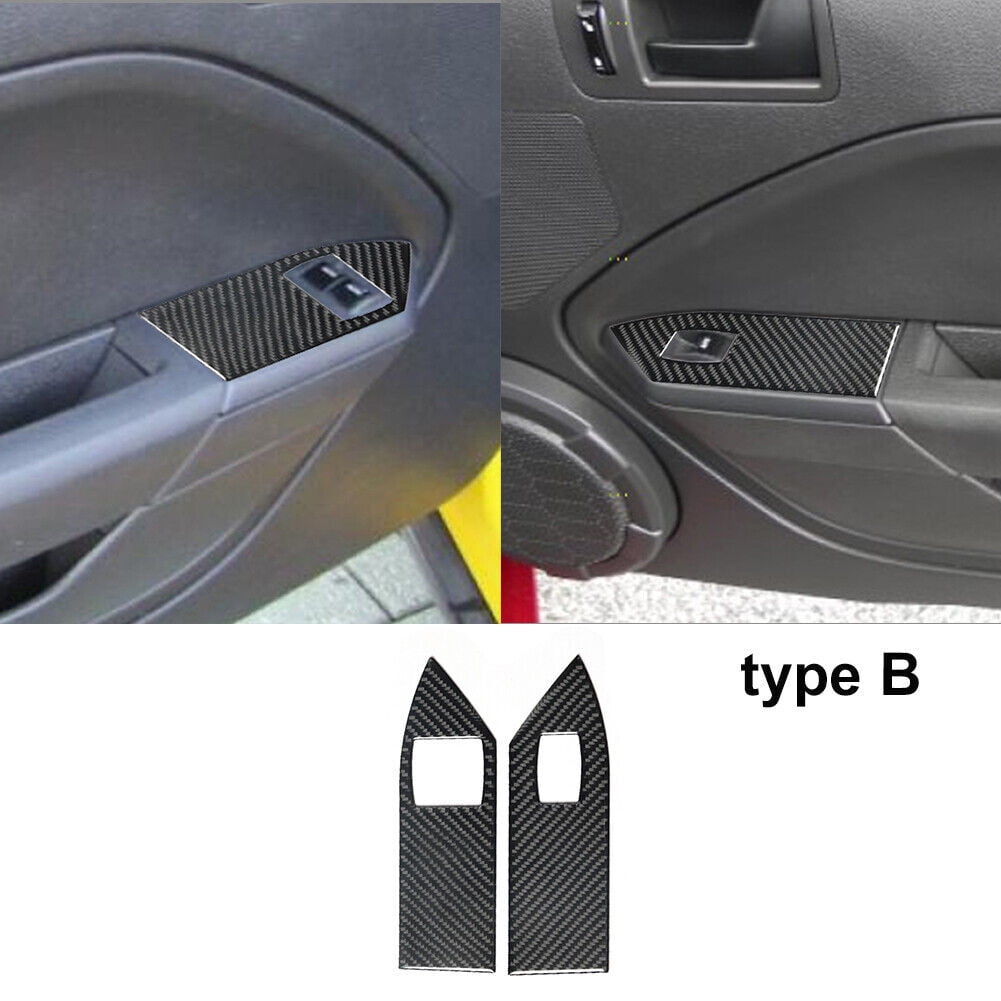 Carbon Fiber Interior Window Lift Switch Cover Trim For Ford Mustang ...