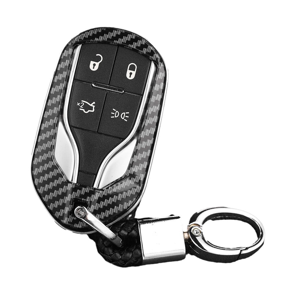 Carbon Fiber Key Fob Cover Case Chain For Maserati For Ghibli For ...