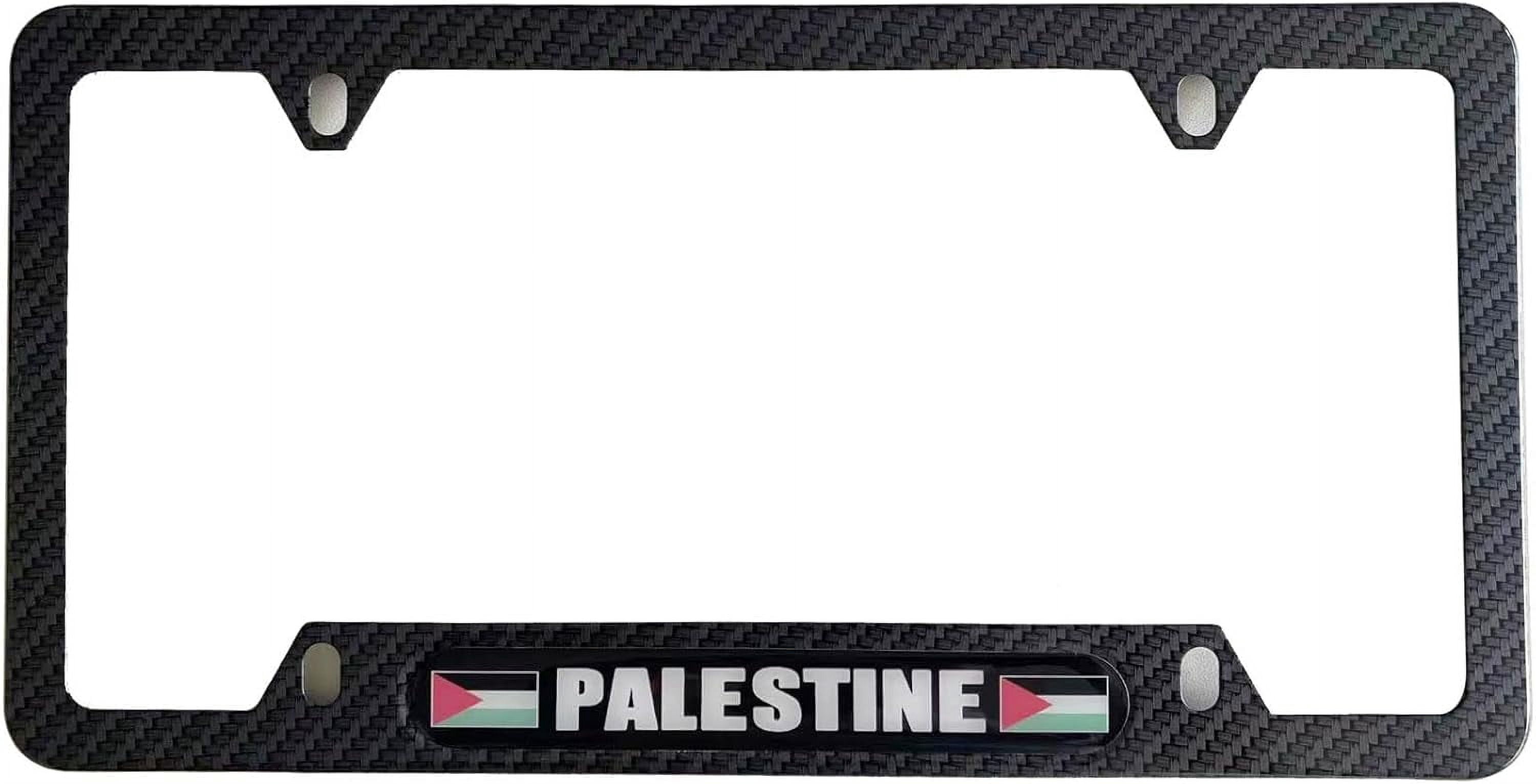 Carbon Fiber License Plate Frame Cover Holder Palestine Flag Truck Car ...