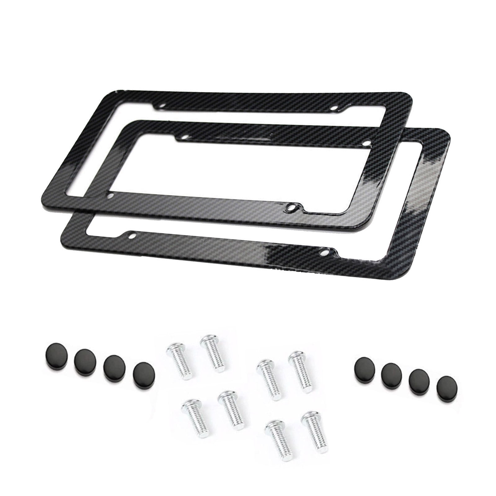 Carbon Fiber License Plate Frames Heavy Duty Car Auto Tag Holder Cover ...