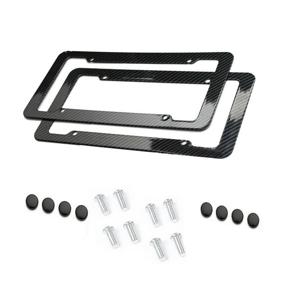 Carbon Fiber License Plate Frames Heavy Duty Car Auto Tag Holder Cover ...