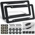 Carbon Fiber License Plate Frames- Pattern Plastic Front & Rear Car Tag ...