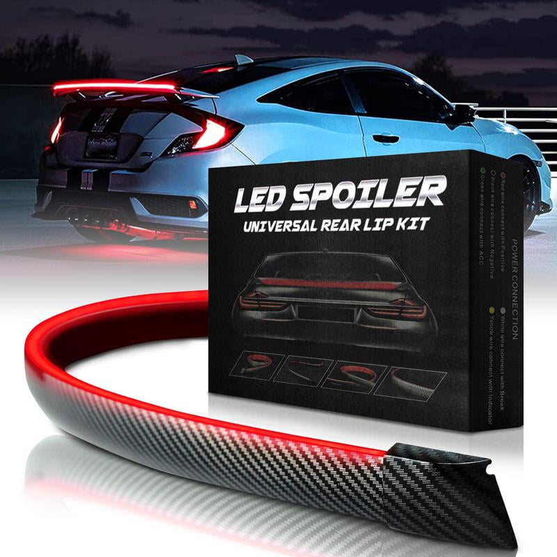 Carbon Fiber Light Up Car Spoiler Universal Exterior Rear Roof Spoiler ...