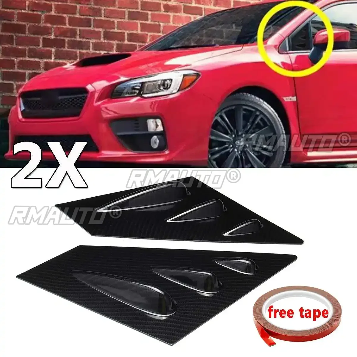 Carbon Fiber Look A Pair Car Front Window Louver Side Vent For Subaru ...