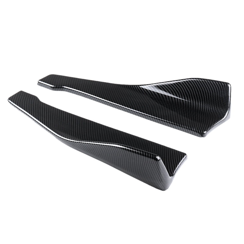 Carbon Fiber Look - Rear Bumper Side Skirt Extension, Canard Splitter ...
