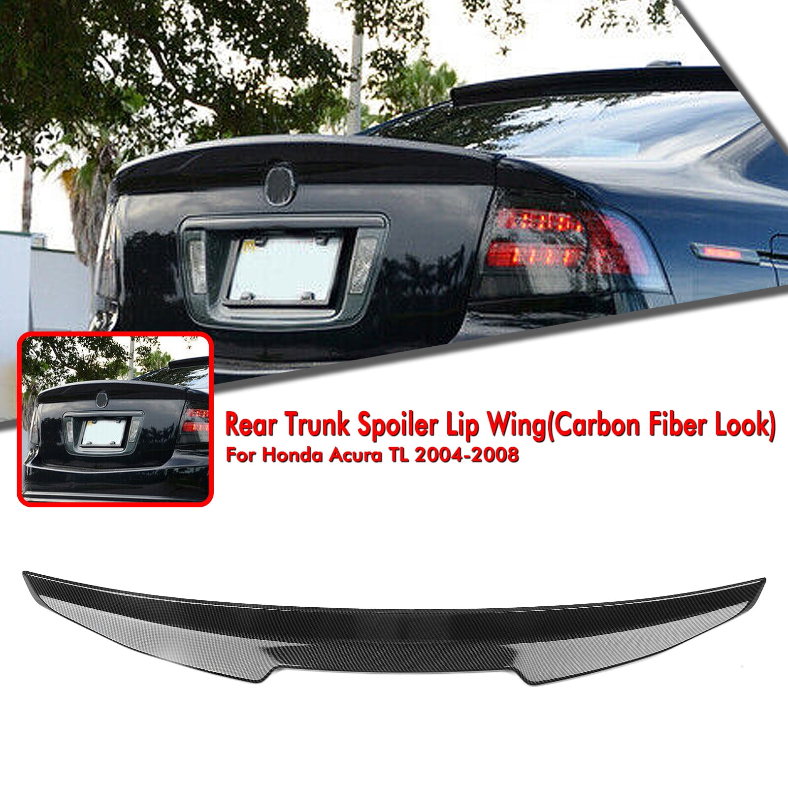 Carbon Fiber Look Rear Trunk Spoiler Splitter Wing Decor For Acura TL ...