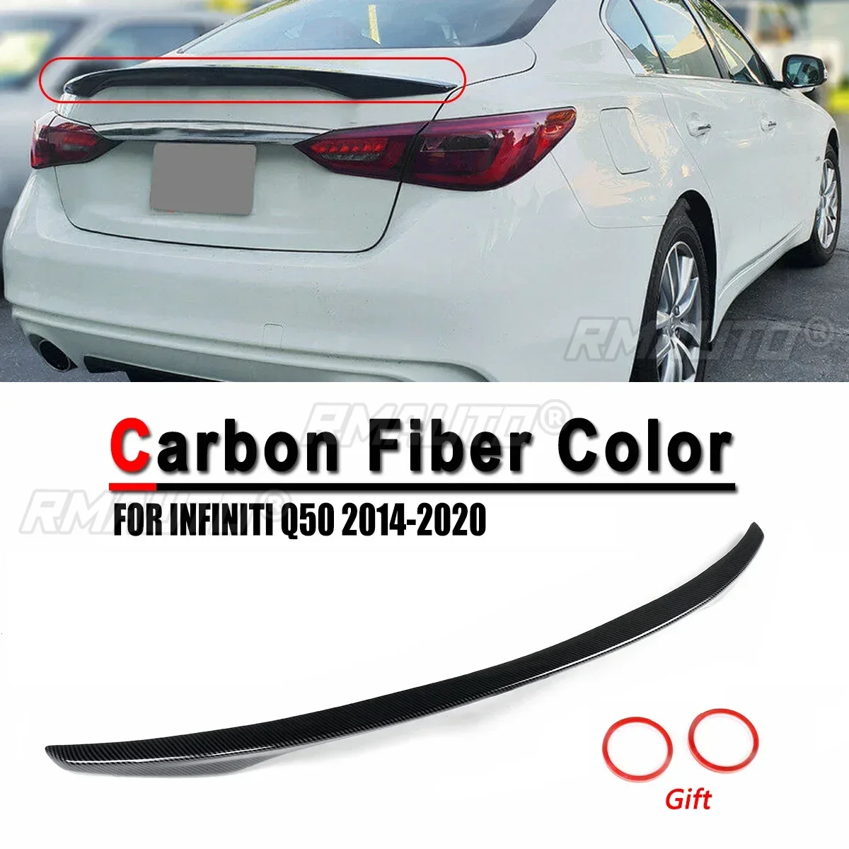 Carbon Fiber Look Rear Wing Spoiler Boot Lid Trunk Spoiler Wing For ...