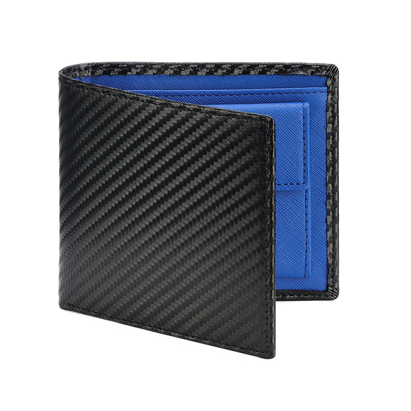 Carbon Fiber Men Wallet RFID Blocking Card Holder Coin Pocket Business ...